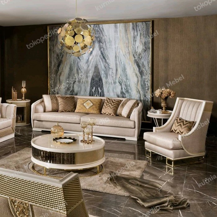 Jual Furniture Sofa Set Ruang Tamu Stainless Steel Desain Modern Luxury ...