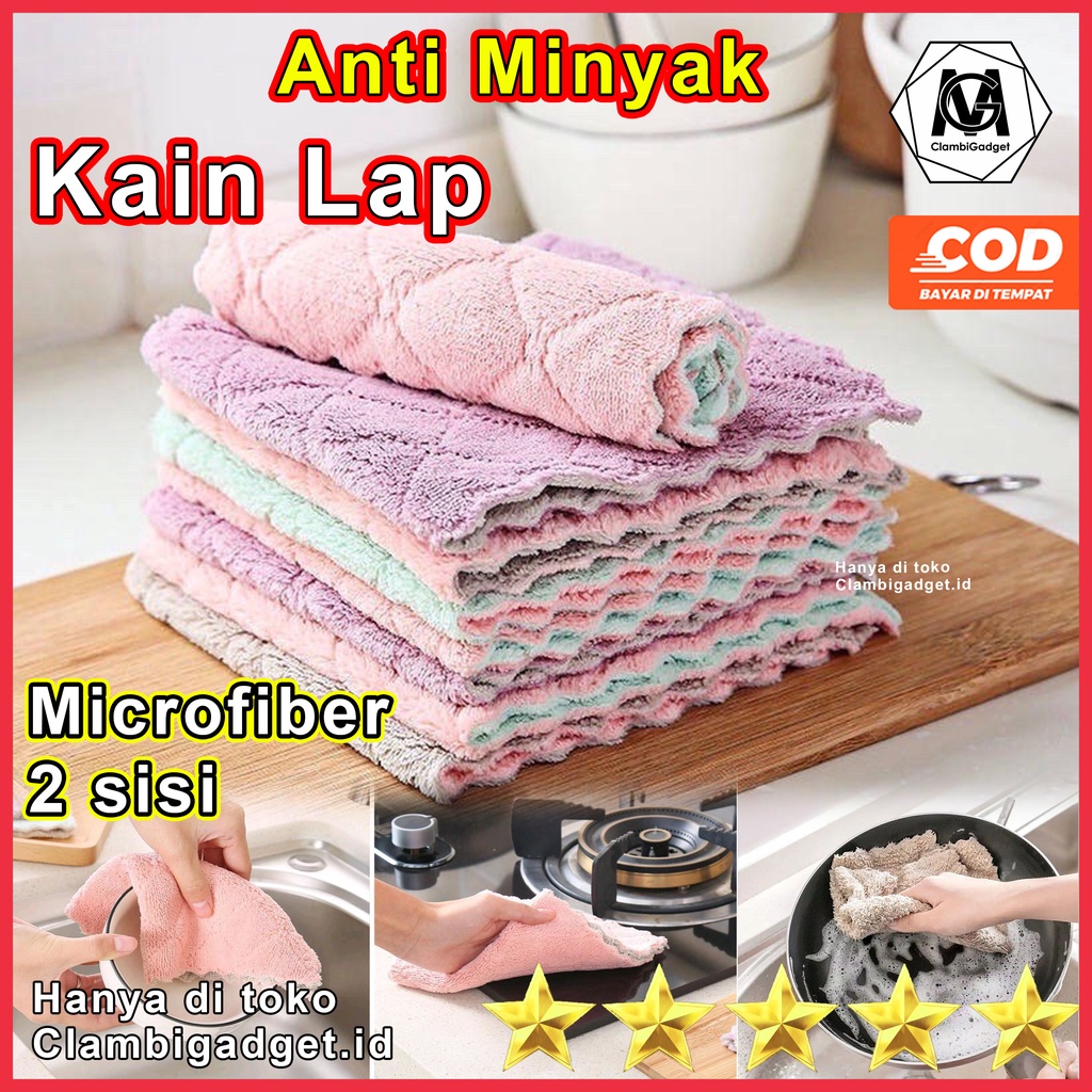 Jual Kain Lap Microfiber Dapur Kain Lap Piring Anti Minyak Kain Lap ...