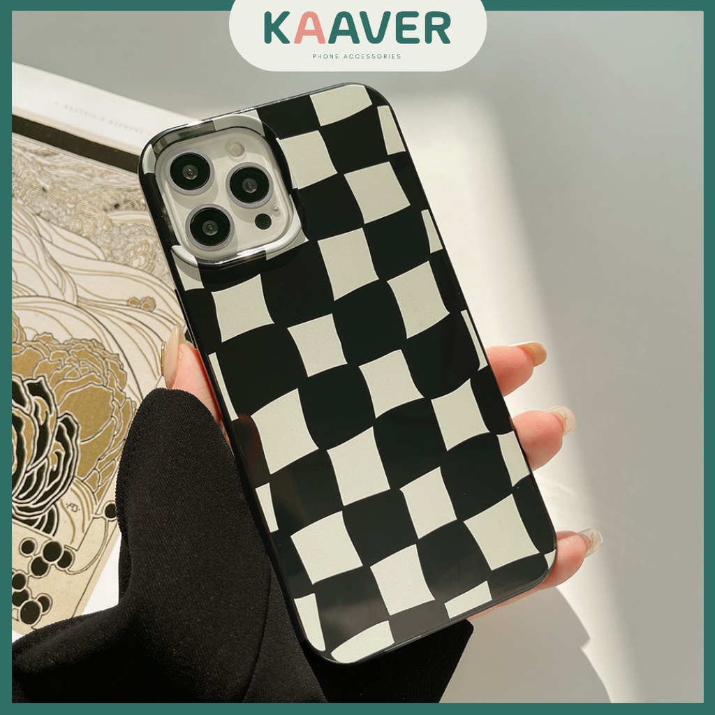Jual KAAVER - Checker Hitam Putih Soft Case iPhone 7 8 SE X XS XR 11 12 ...