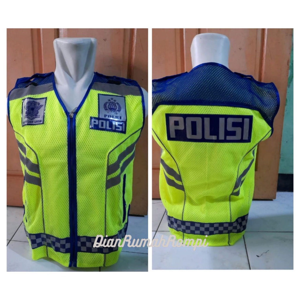 Jual Rompi Polisi Bahan Jaring Logo Sablon Warna Stabilo | Shopee Indonesia