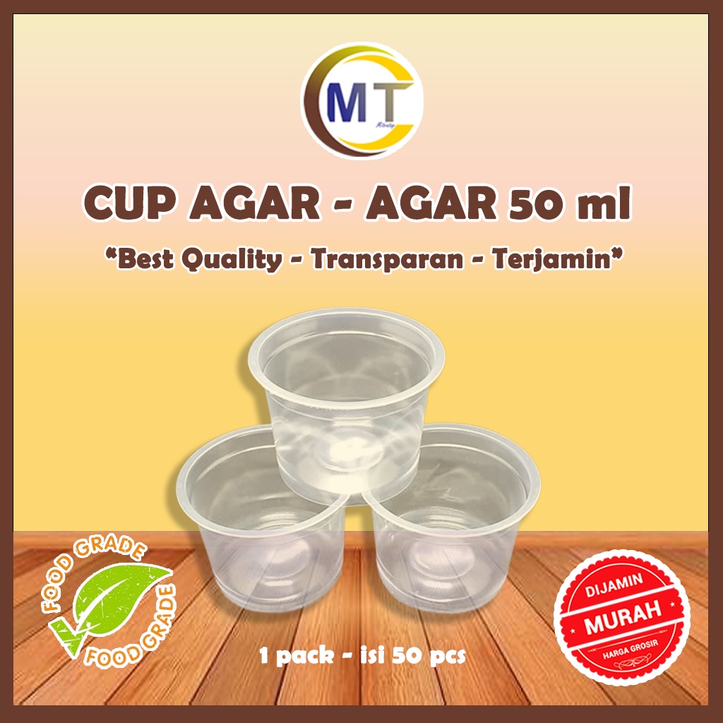 Jual Gelas Agar Agar Plastik Cup Pudding 50 ml isi 50 pcs Cup Ice cream ...