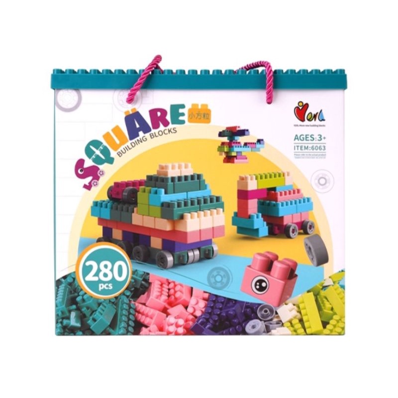 Jual KKV Yinerle Square Building Blocks 280pcs Mainan Brick Balok Susun ...