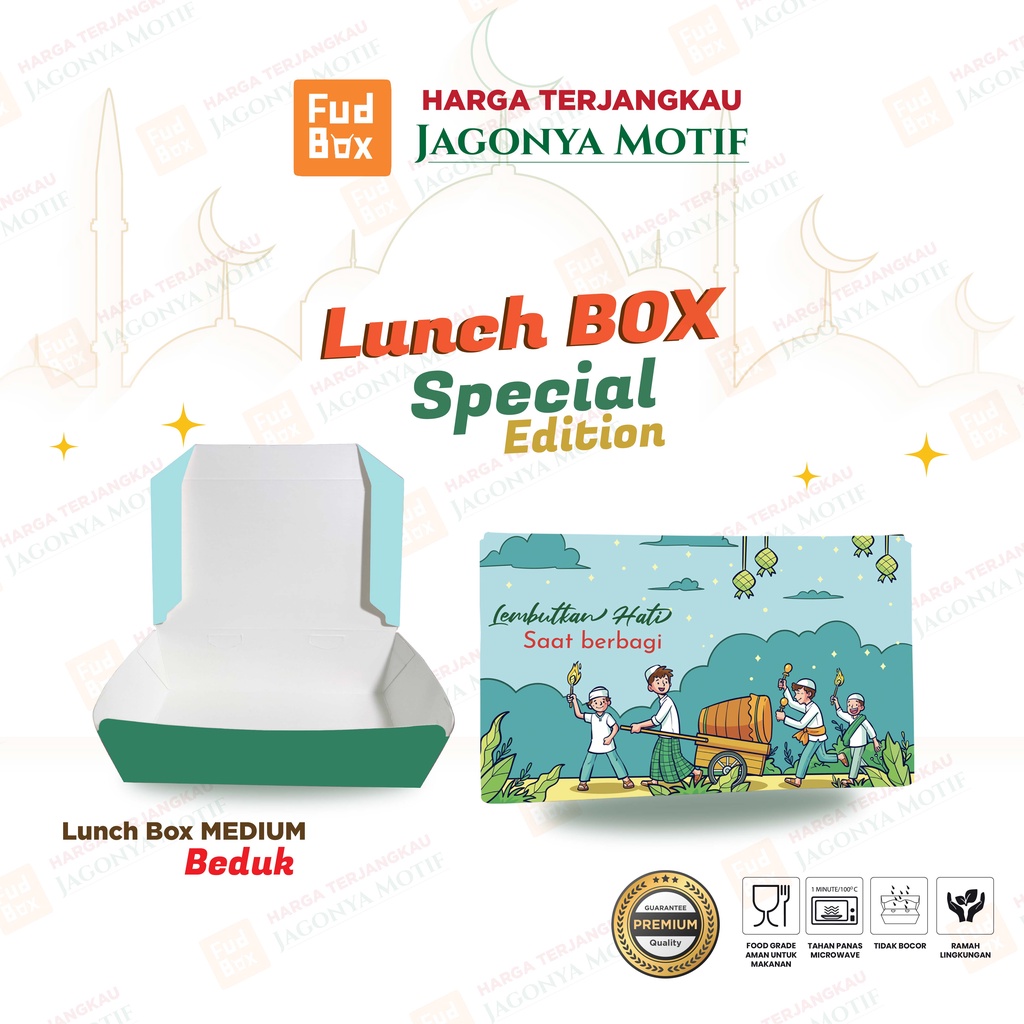 Jual Paper Lunch Box Medium Design Ramadhan Isi 50 pcs | Dus Nasi ...