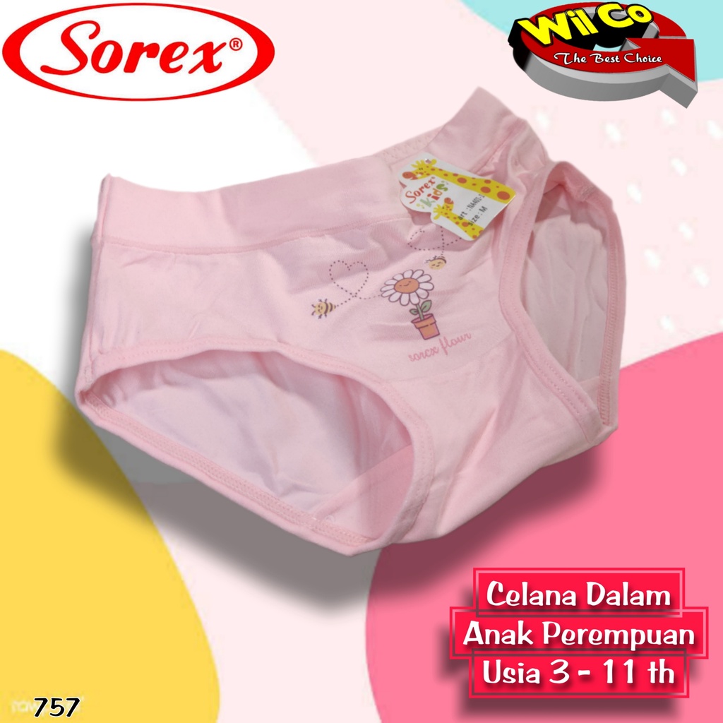 Jual K757 (1-3 Pcs) Sorex Kids Celana Dalam Anak Perempuan, Cd Anak Perempuan Size M L XL Usia 3 ...