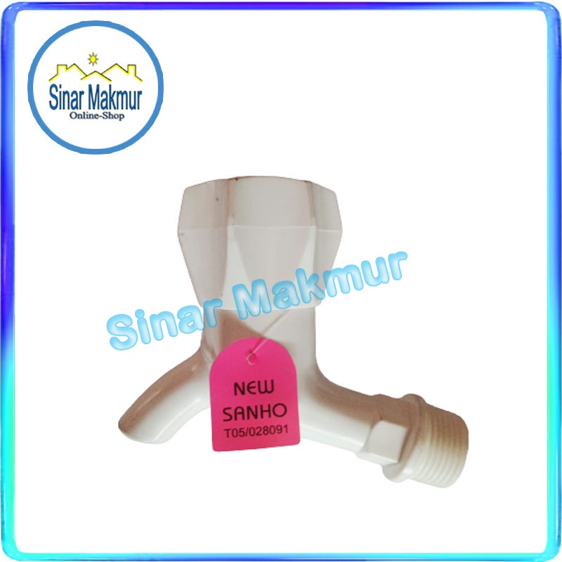 Jual Kran Air Keran PVC Plastik 3/4" Inch (New Sanho) | Shopee Indonesia