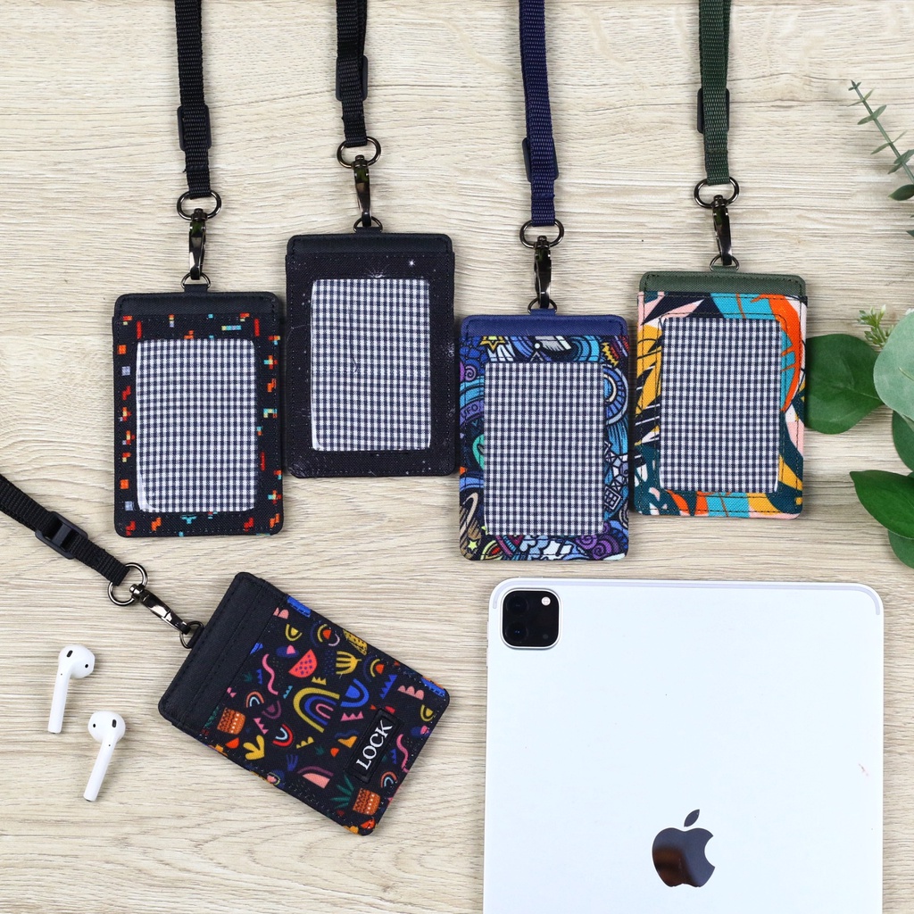 Jual ID Card Holder Lanyard Name Tag Id Cardholder Gantung Leher Motif ...