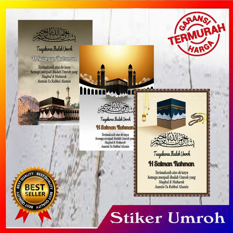 Jual stiker / kartu umroh stiker / kartu syukuran haji | Shopee Indonesia