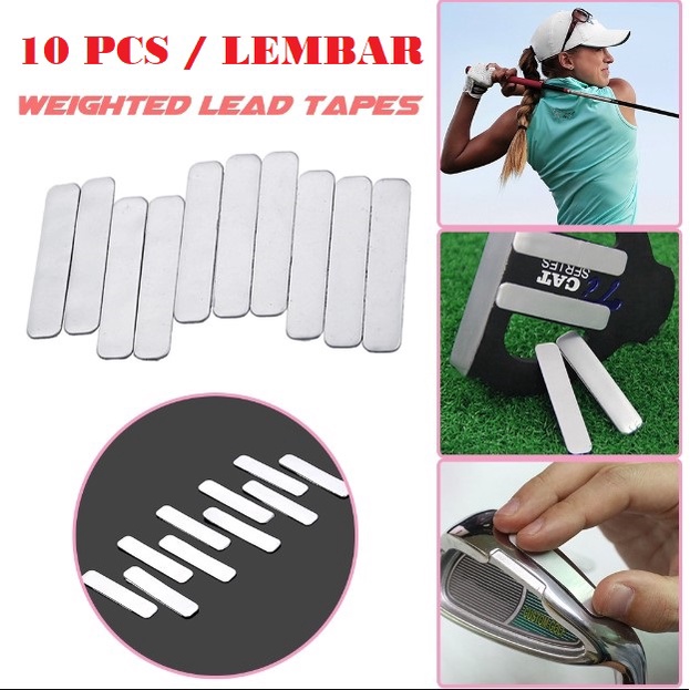 Jual 10pcs Pre Cut Lead Tape Add Power Weight For Golf Tennis Racket ...