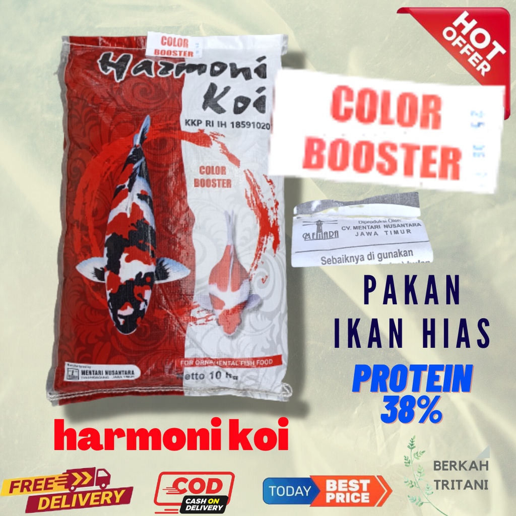 Jual Harmoni Color Booster 5kg 2mm Pakan Ikan Koi Protein 38% | Shopee ...