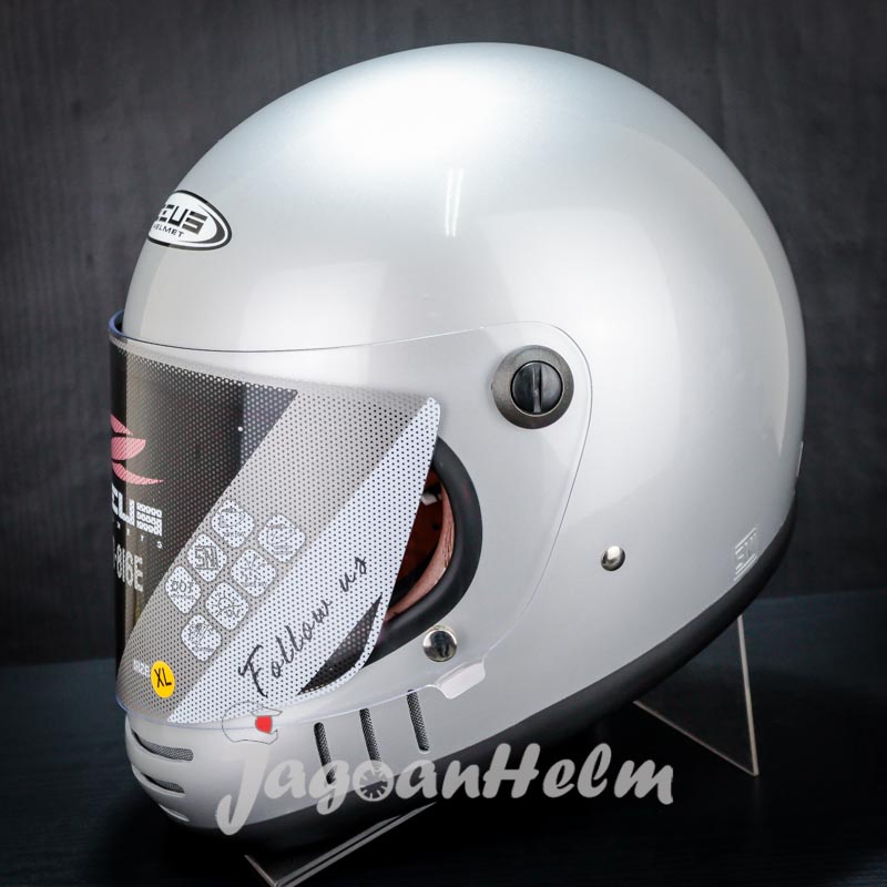Jual ZEUS HELM ZS816E SOLID | SILVER GLOSSY | RETRO ZS 816E CLASSIC ZS ...