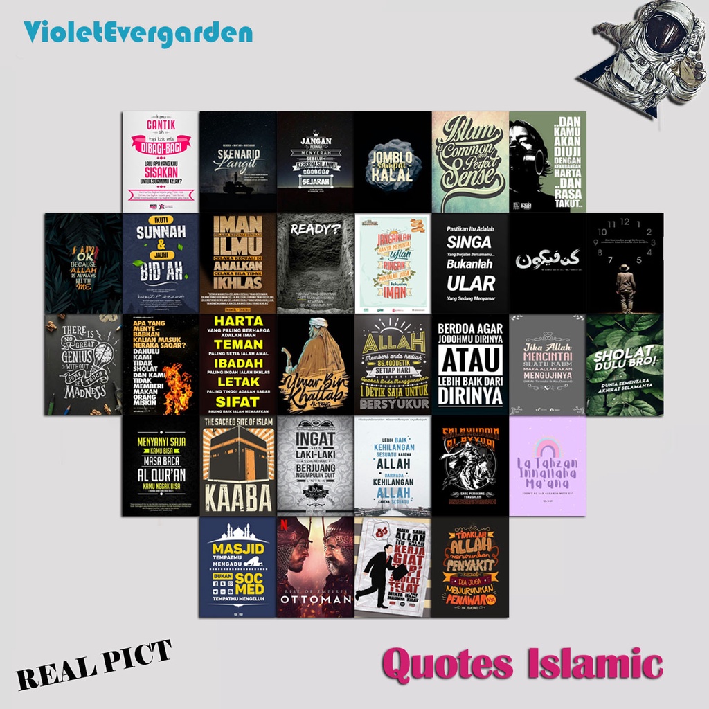 Jual POSTER TEMPEL QUOTES ISLAMIC/ HIASAN DINDING KAMAR AESTHETIC/ FREE ...