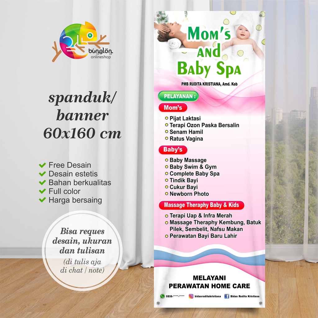 Jual Spanduk, Banner Moms and Baby Spa Pink | Shopee Indonesia