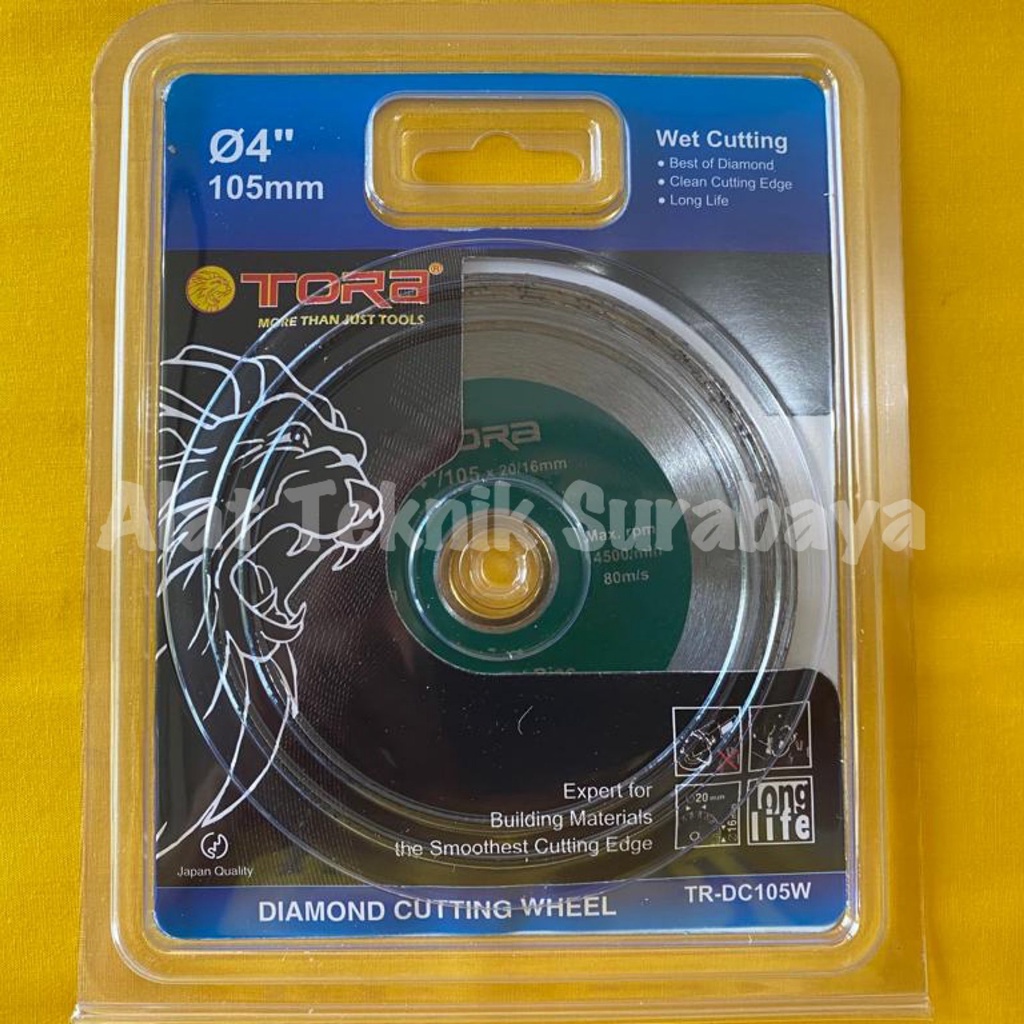 Jual DIAMOND CUTTING WHEEL TORA BASAH 4" INCH 105 MM MATA PISAU POTONG ...