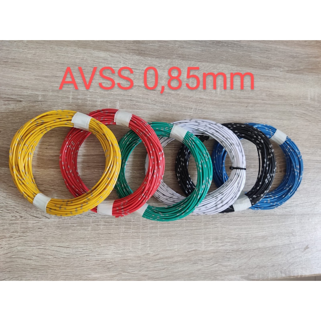 Jual Kabel AVSS 0,8 mm kabel bintik Automotive cable wire AVSS 0,85 mm / OD 2.2mm Warna Hitam ...