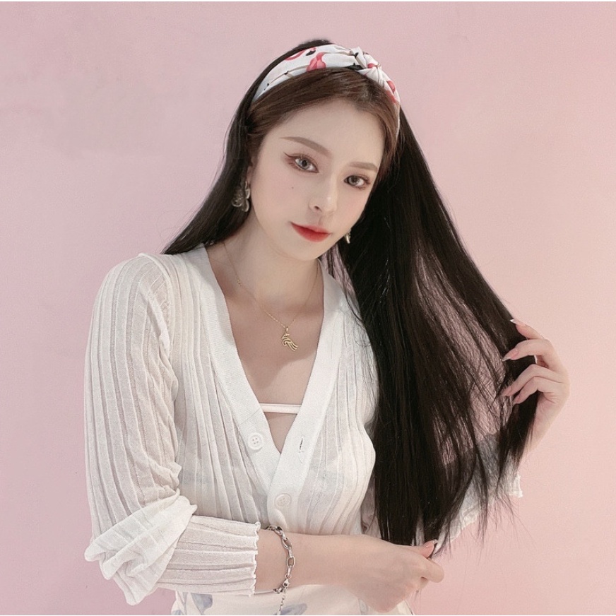 Jual Rambut Palsu Bandana Wanita Wig Bando Wanita Panjang Lurus dan ...