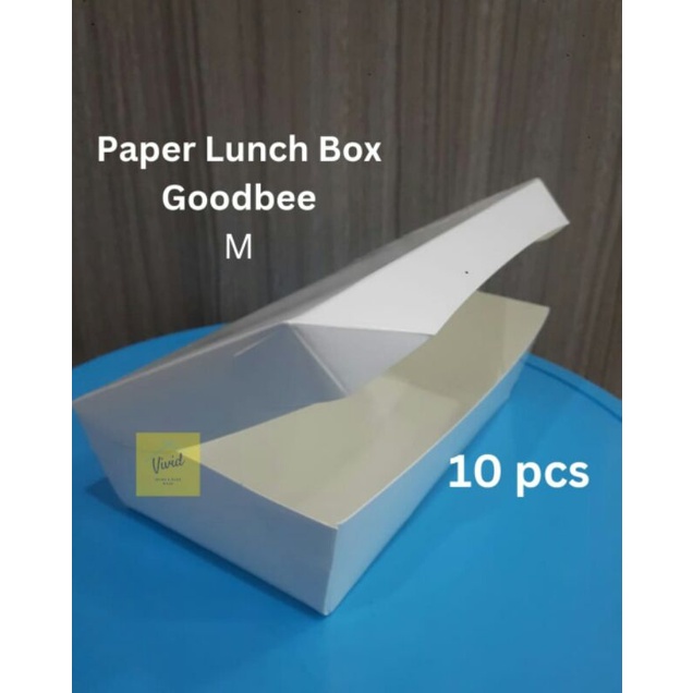 Jual Paper Box M - Paper Lunch Box Putih Goodbee - Glossy - Take Away ...