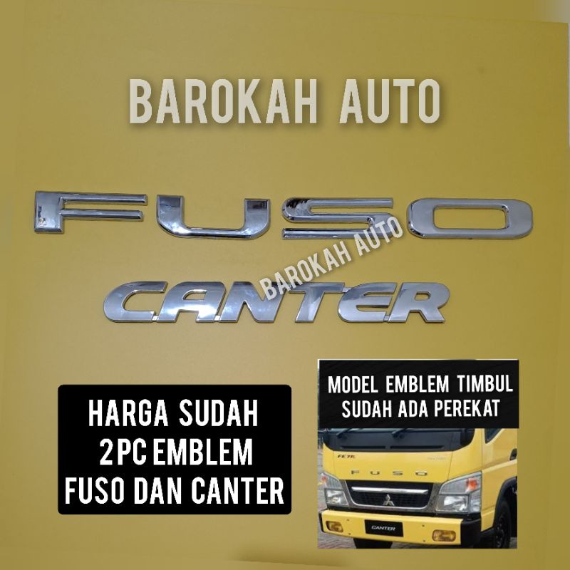 Jual logo mobil emblem canter dan fuso harga sudah 2pc emblem | Shopee ...