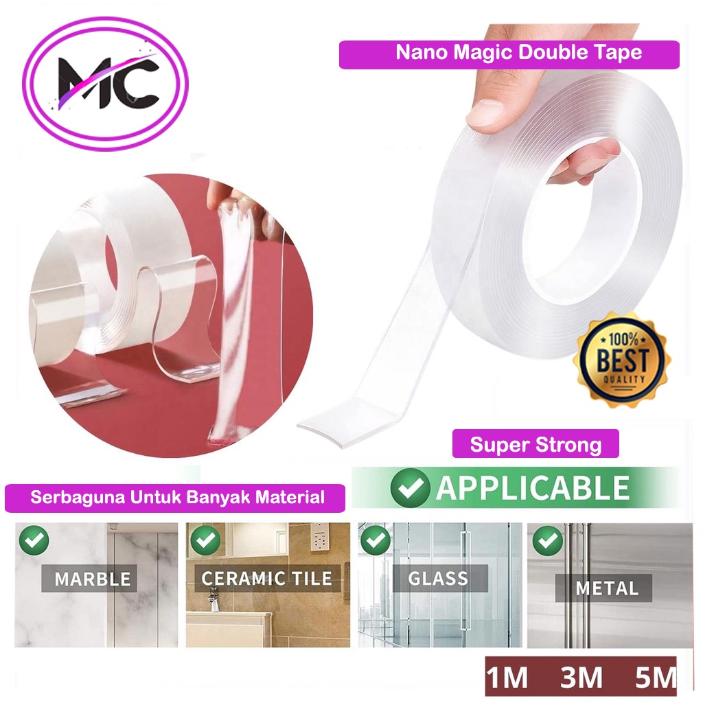 Jual Double Tape Bening Nano Double Tape Selotip Isolasi Double Tip ...