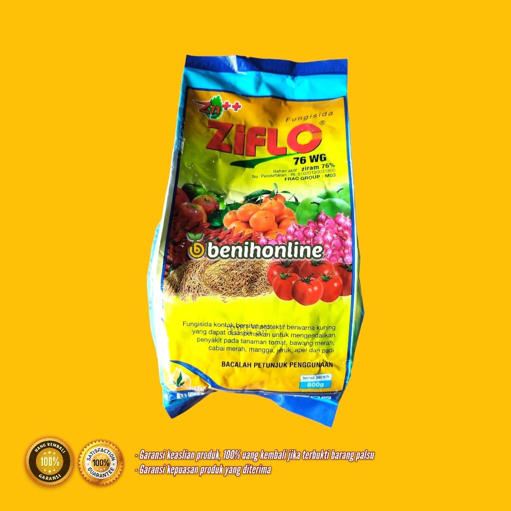 Jual FUNGISIDA PROTEKTIF ZIFLO 76 WG 800 GRAM - ZIRAM biotis | Shopee ...