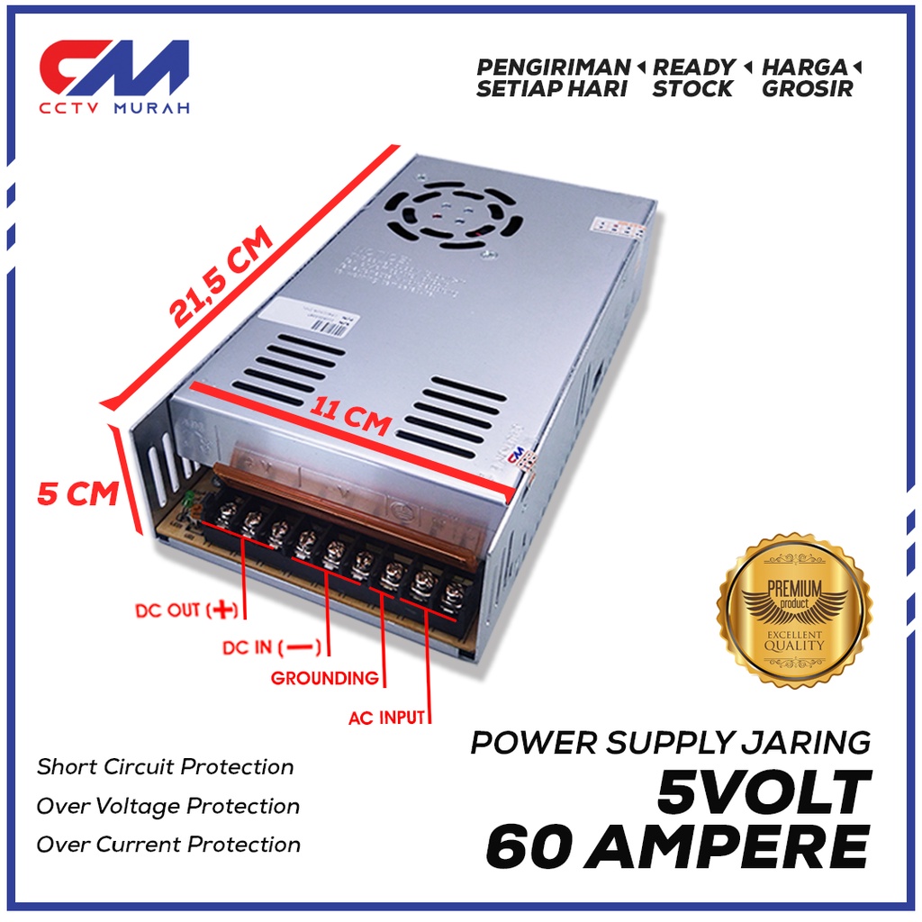 Jual POWER SUPPLY 5V/60A || SWITCHING 5V/60A || PSU 5V\60A | Shopee Indonesia