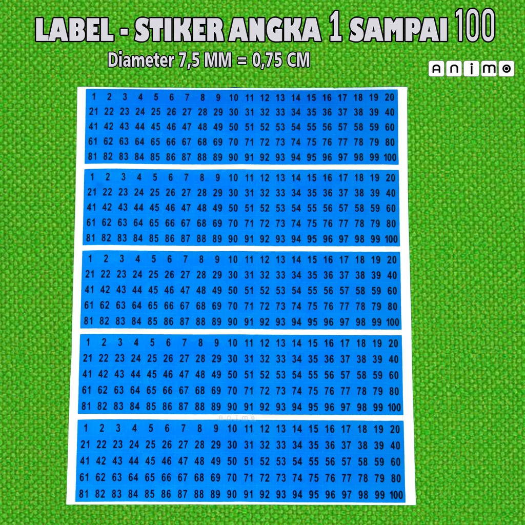 Jual LABEL - STIKER ANGKA WARNA 1 SD 100 - COLOR NUMBER STICKERS 1 UP ...