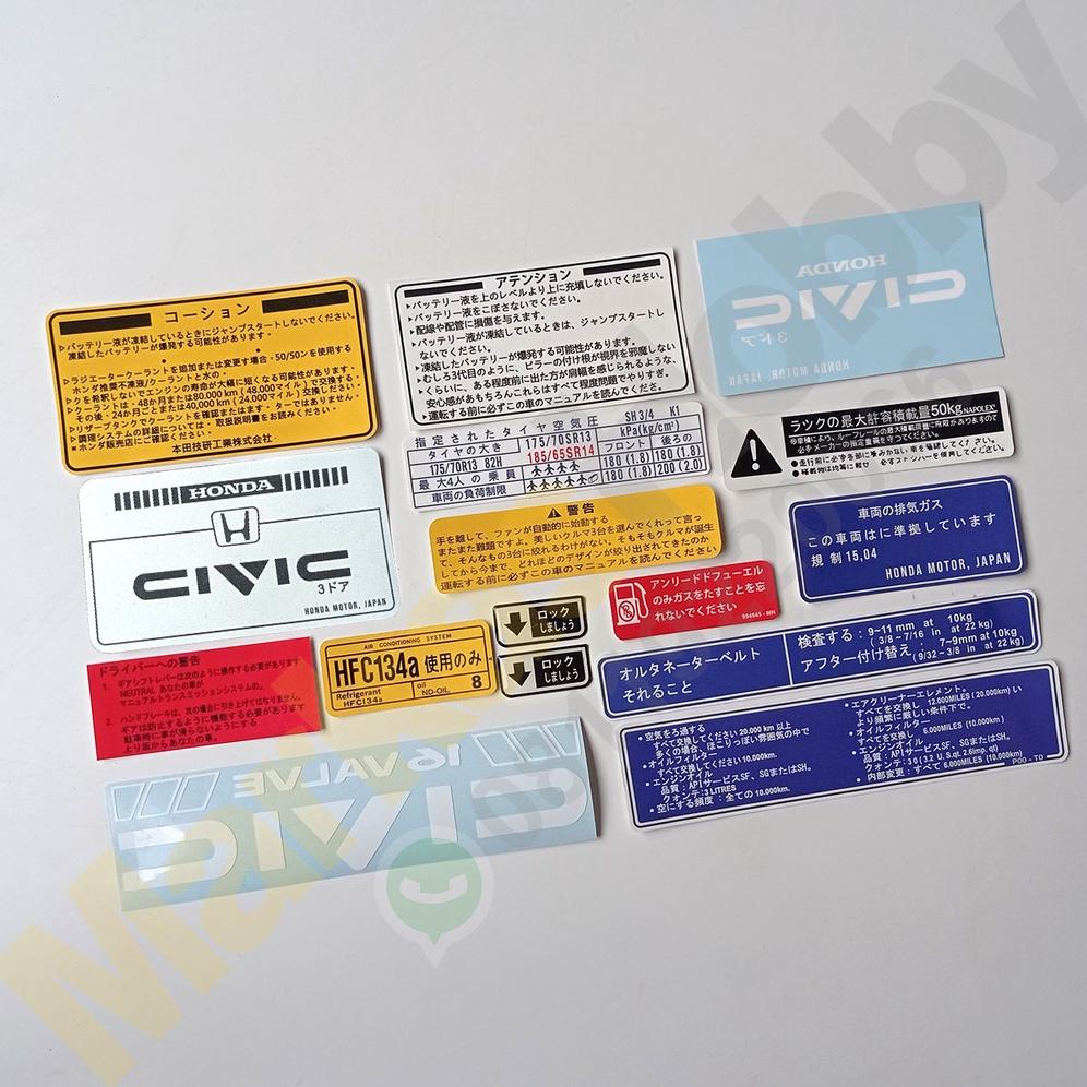 Jual Stiker Grand Civic LX JDM Warning Set | Shopee Indonesia