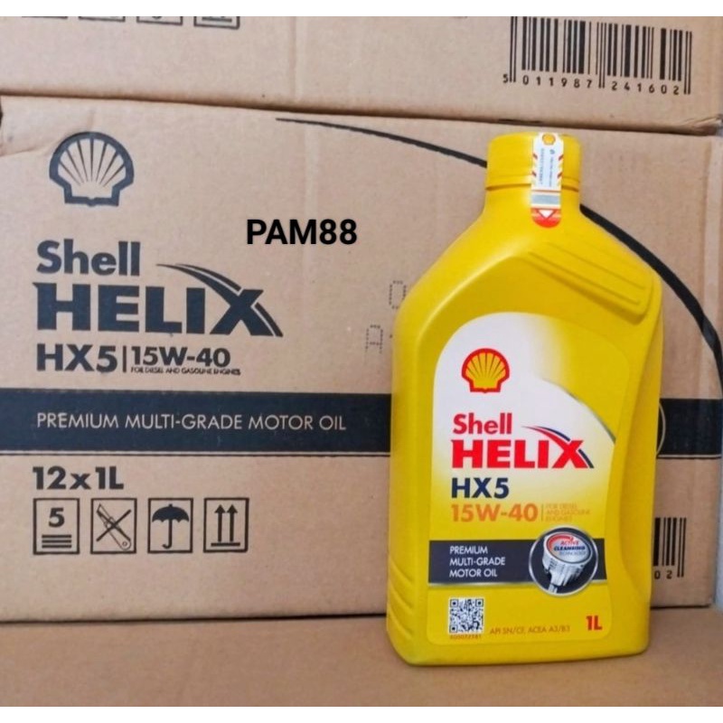 Jual Oli Shell Helix Hx5 kuning.1 liter...15W - 40..1 dus = 12 btl ...