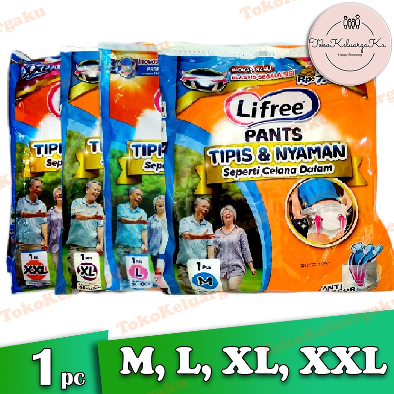 Jual Lifree Pants Popok Celana Dewasa Satuan Sachet Renceng 1pcs M L XL XXL | Shopee Indonesia