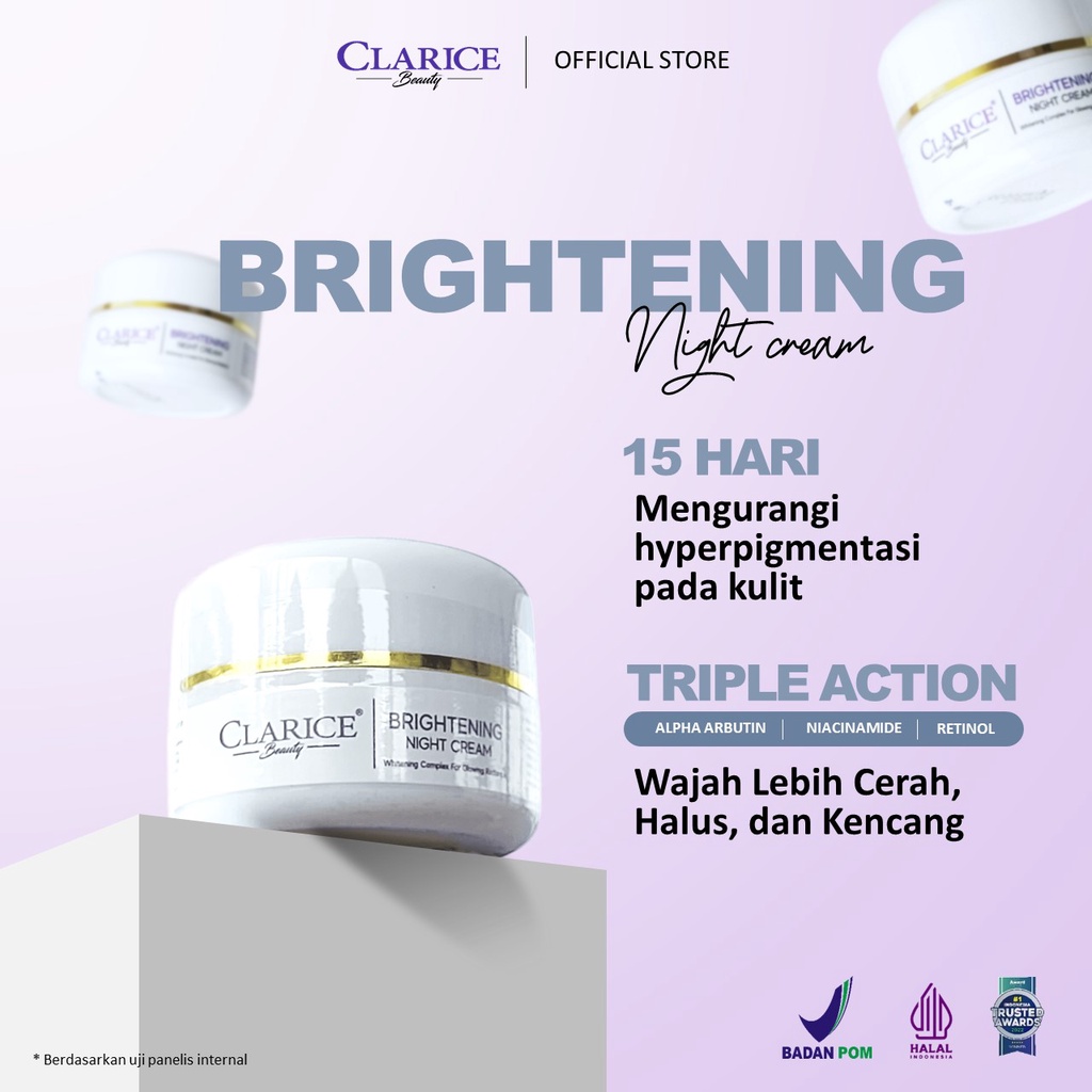 Jual CLARICE Beauty Brightening Night Cream - Krim Malam Pencerah Dan ...