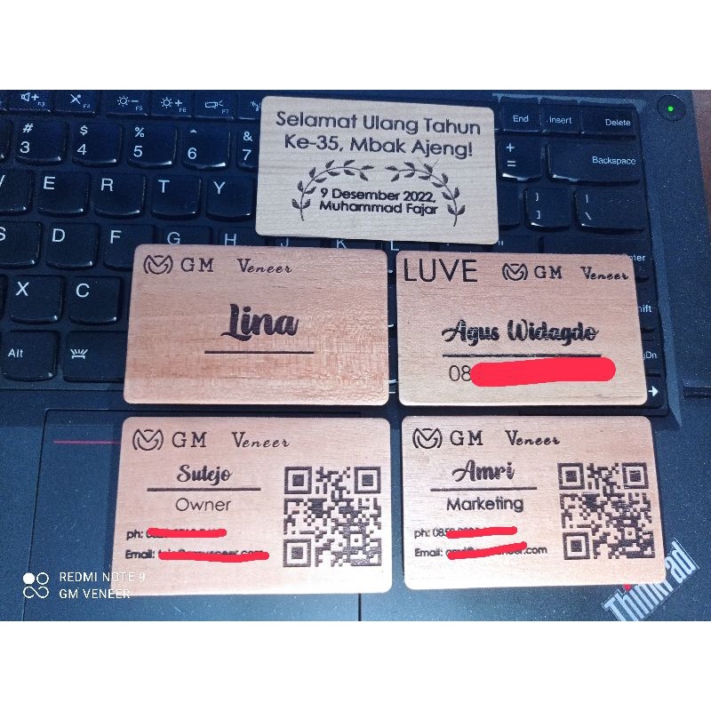 Jual PREMIUM WOODEN CARD - Kartu Nama VVIP Kartu Ucapan | Shopee Indonesia