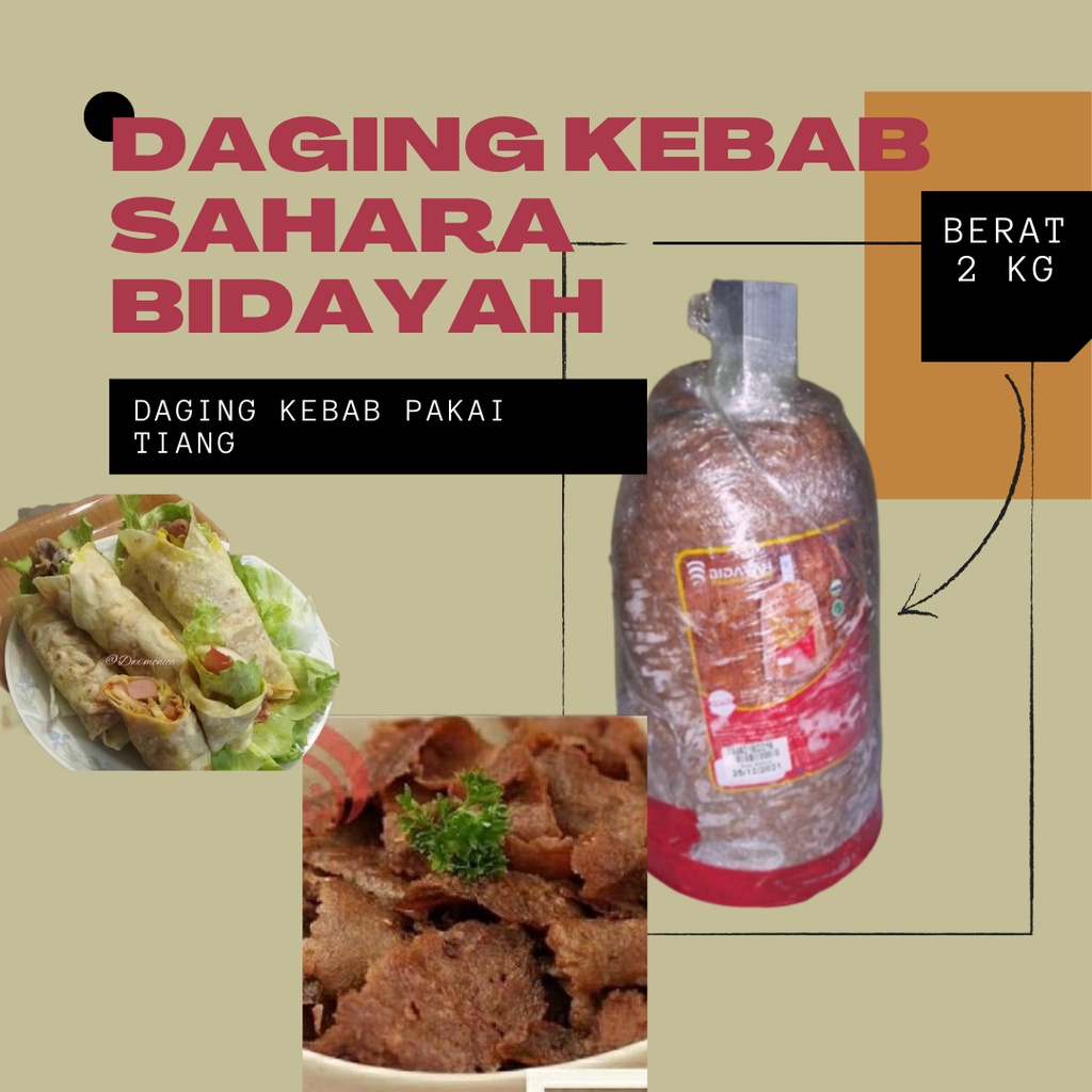 Jual Daging Kebab Bidayah Mixed 2kg Pakai Tiang/ Daging Kebab Sahara ...