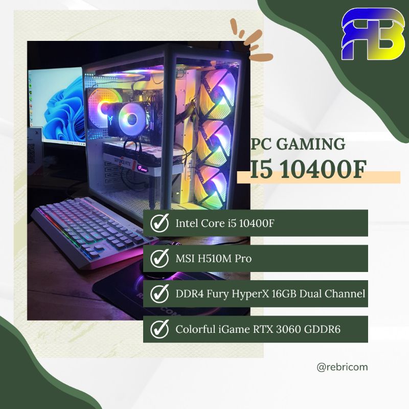 Jual PC Gaming i5 10400F / 16GB /NVMe / RTX 3060 / Razer | Shopee Indonesia