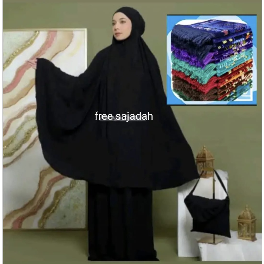 Jual full set mukenah uragiri + sajadah cantik/mukenah bahan cringkle ...