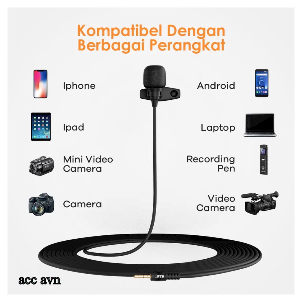Jual Mini Microphone Mic Clip On Jete M1 Mic External Untuk HP/Laptop 3 ...