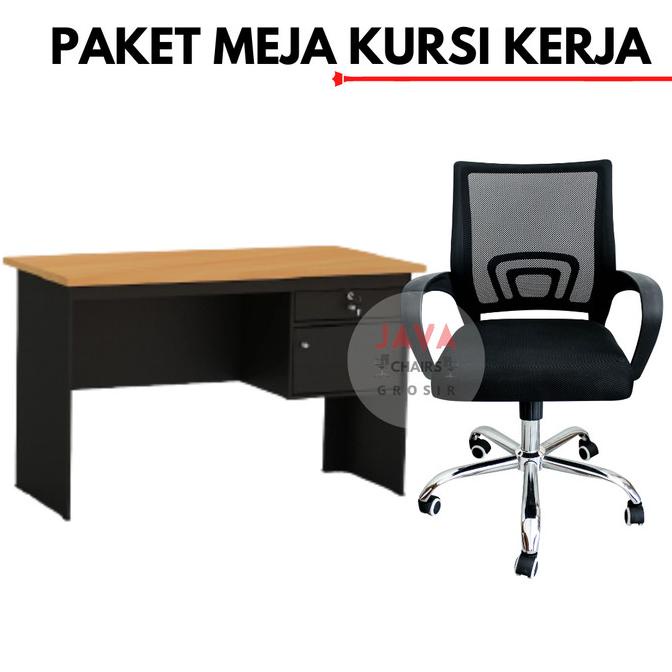 Jual Paket Meja Kursi Kerja Set Meja Kursi Kantor Bundling Kantor ...