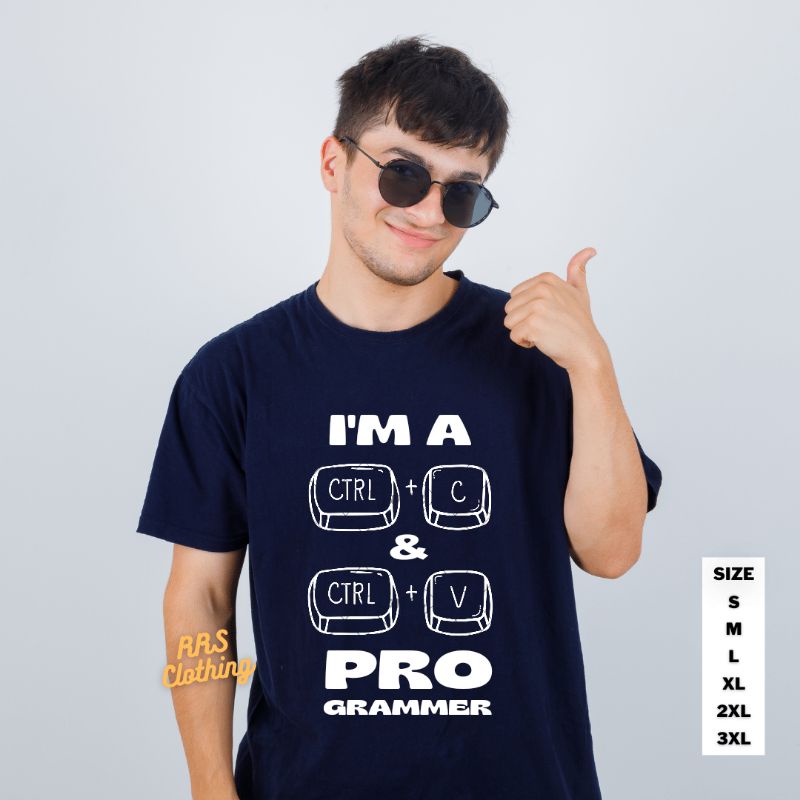 Jual Tshirt Kaos Programmer Im Copy Paste Programmer Buku Coding 8629