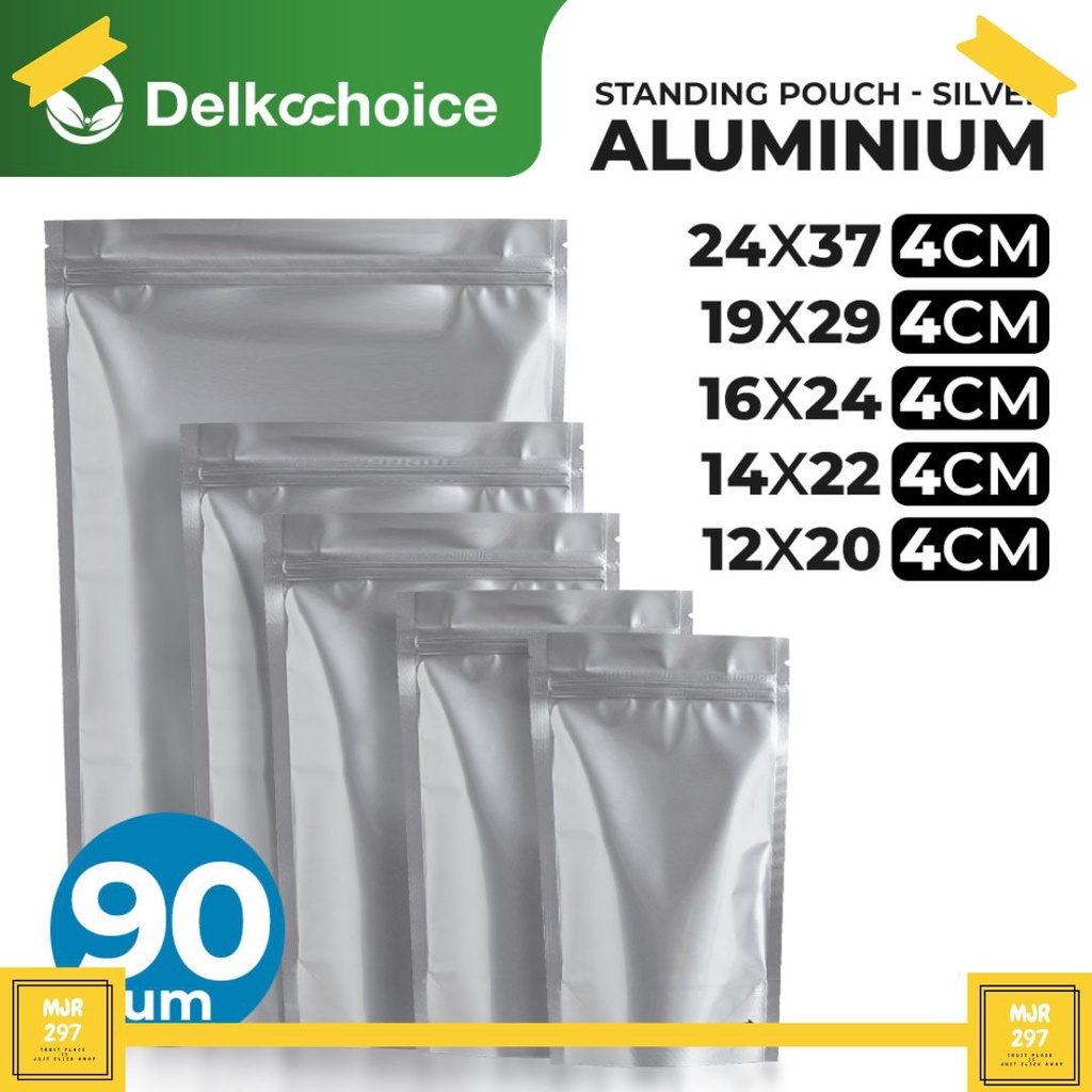 Jual PLASTIK STANDING POUCH FULL ALUMUNIUM SILVER NON WINDOW PLASTIK ...