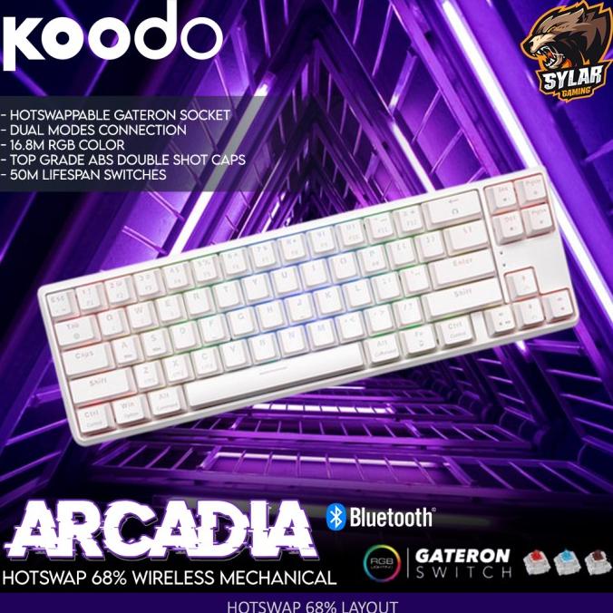 Jual Koodo Arcadia 68% RGB Hotswap Bluetooth Mechanical Gaming Keyboard ...