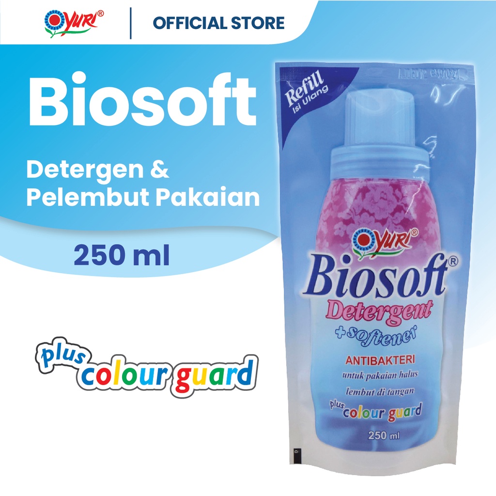 Jual Yuri Biosoft Deterjen dan Pelembut Pakaian 250 Ml | Shopee Indonesia