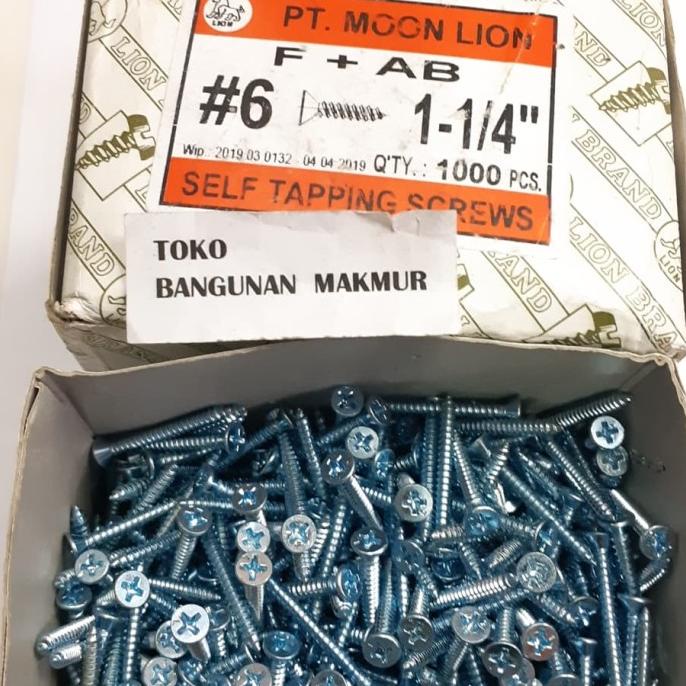 Jual Sekrup 3cm FH 6x1.1/4 Sekrup Kepala Rata Taping per kotak | Shopee ...