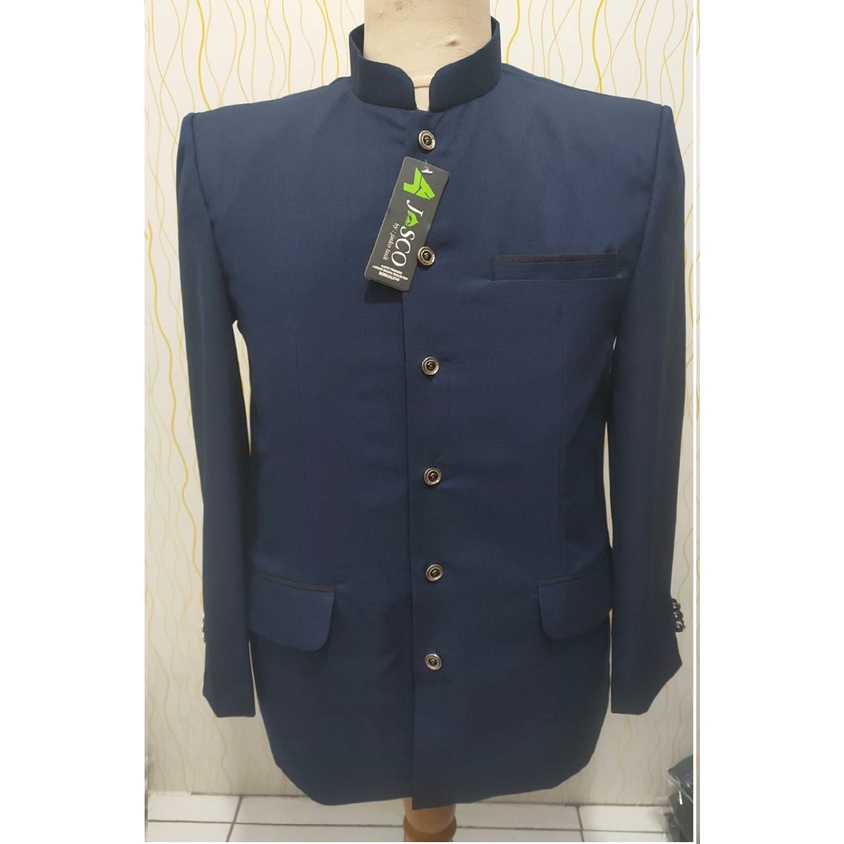 Jual Jasko Polos Biru Dongker Jas Koko Pria Lis Saku Tutup Brand Jasco ...