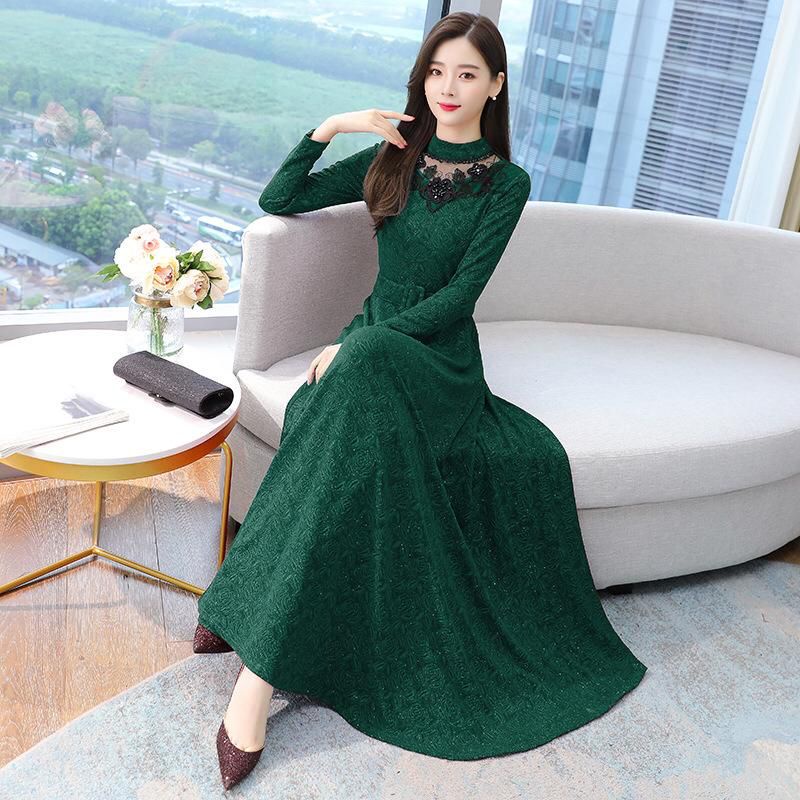 Jual Dress Lengan Panjang/Dress Gaun Panjang Import/Dress Gaun Panjang ...