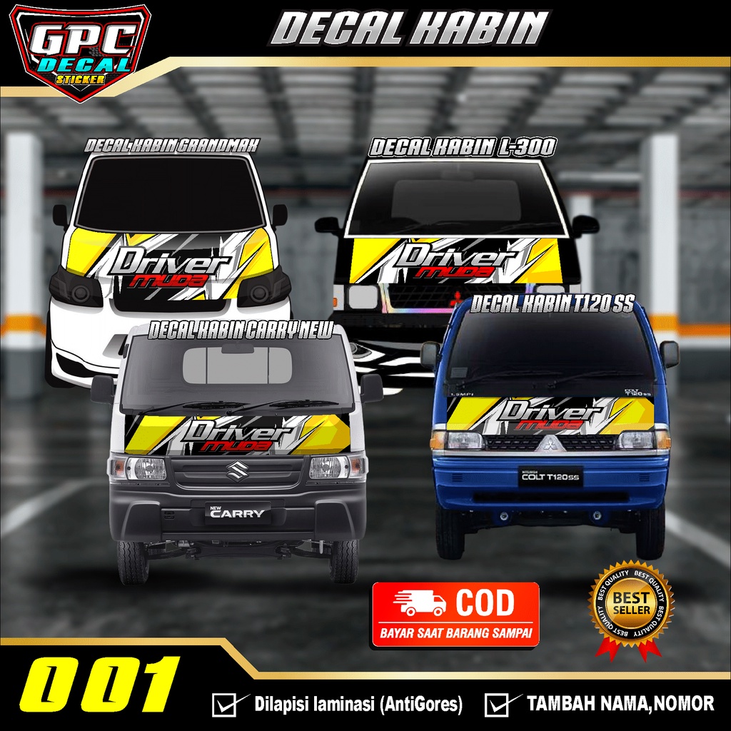 Jual STICKER DECAL KABIN DEPAN MOBIL PICK UP CARRY NEW,GRANDMAX,L-300 ...