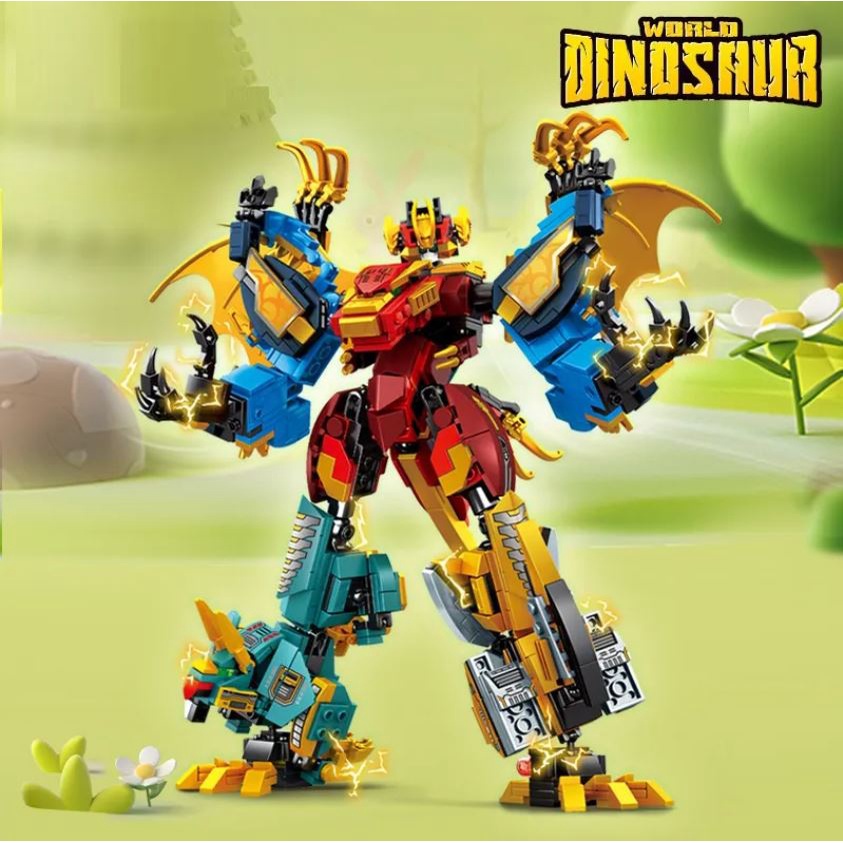 Jual Sembo Dinosaur World Series Mecha Robot 4in1 Dinosaurus 205074 ...