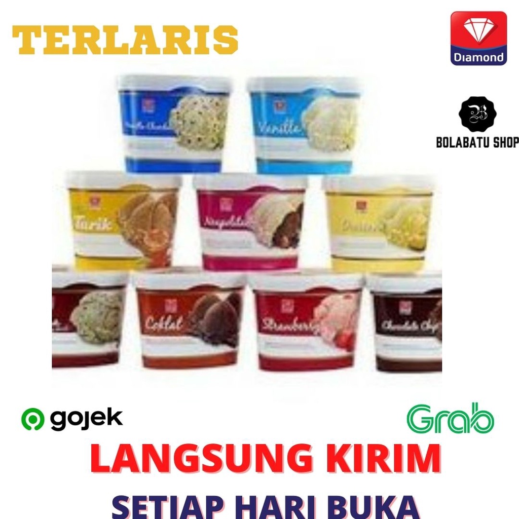 Jual Es Krim Diamond 700 mL Vanilla Chocolate Stoberi Neapolitan ...