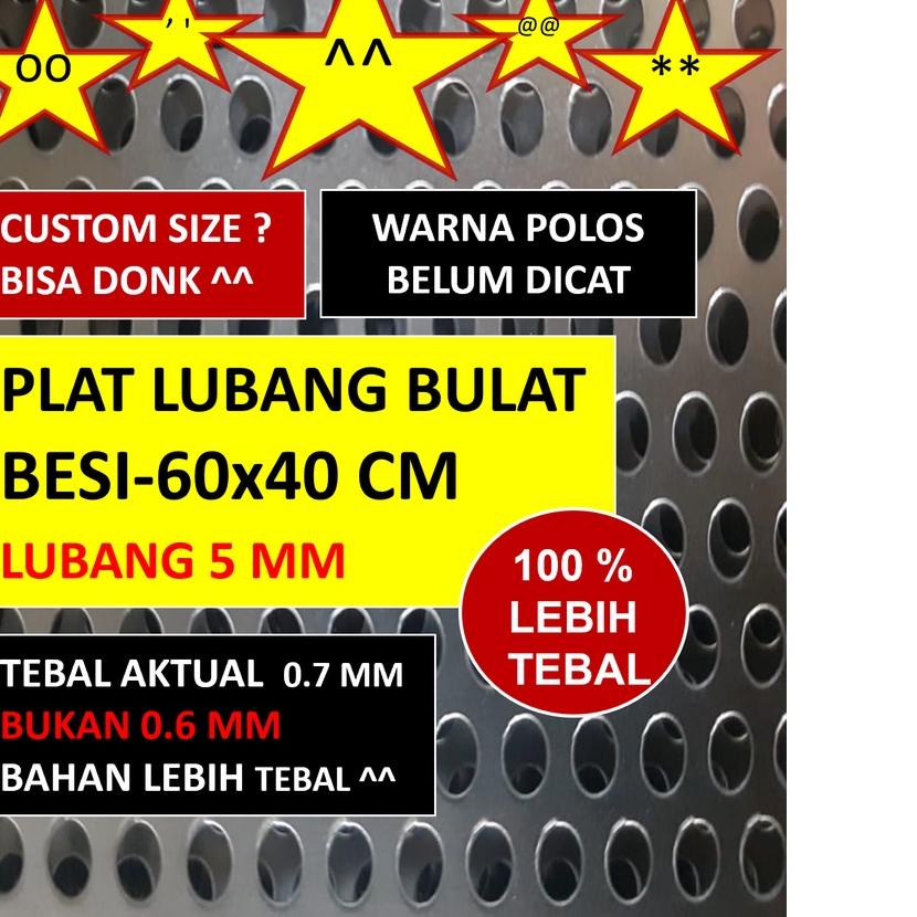 Jual Plat 60x40 - Lubang 5 mm - Plat Besi Ram Speaker - Bulat Tebal 0.8 ...