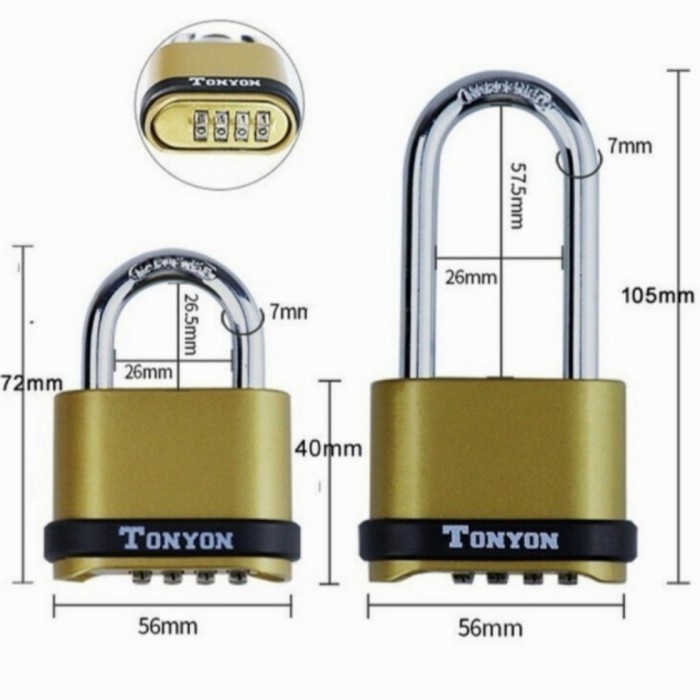 Jual \\\\\] Four-Digit Number Combination Padlock Waterproof Lock for ...