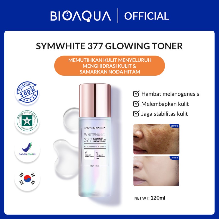 Jual READY BIOAQUA SymWhite 377 Whitening & Dark Spot Toner Wajah Glowing 120ml original ...