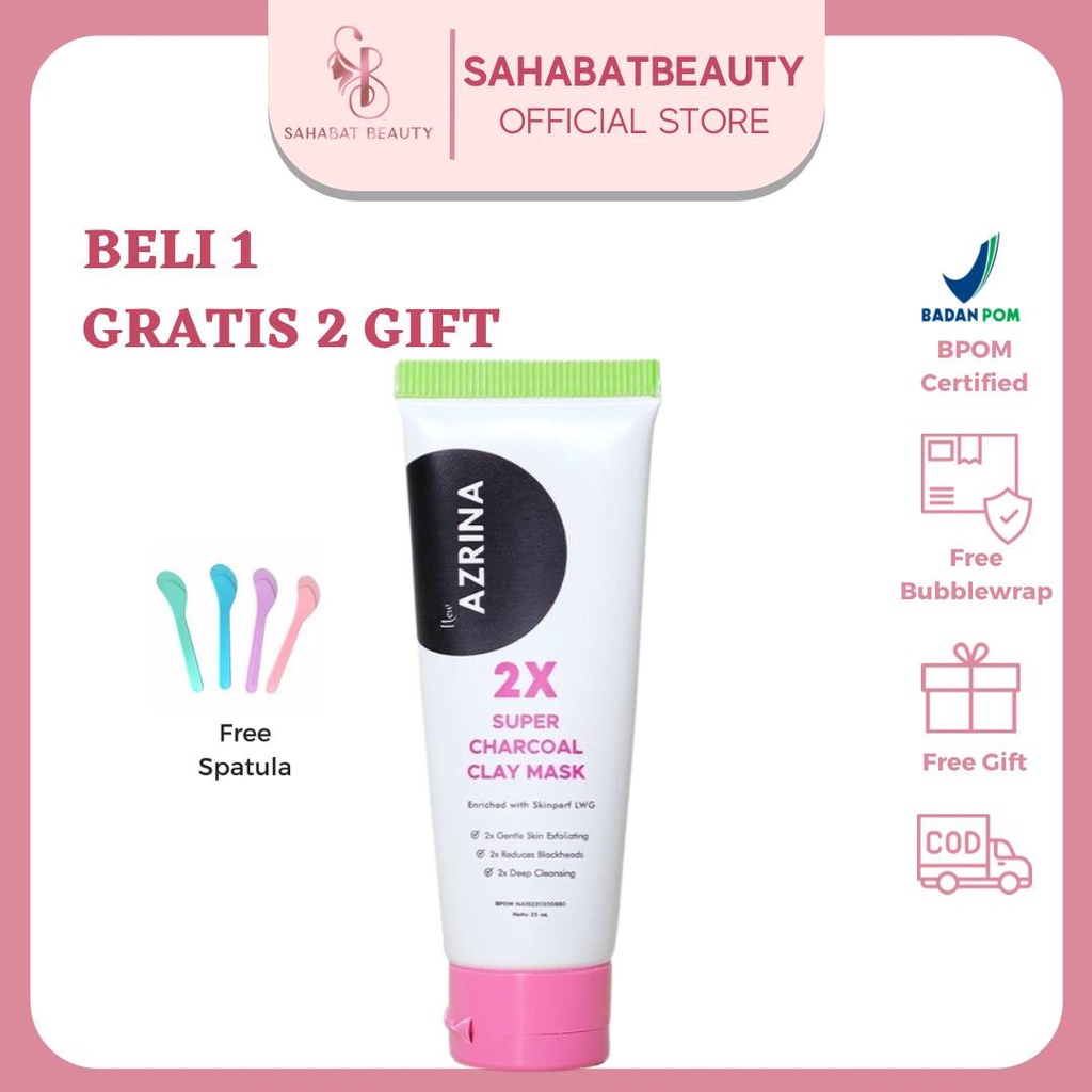 Jual [free soatula] Azrina 2x Super Charcoal Clay Mask | Shopee Indonesia