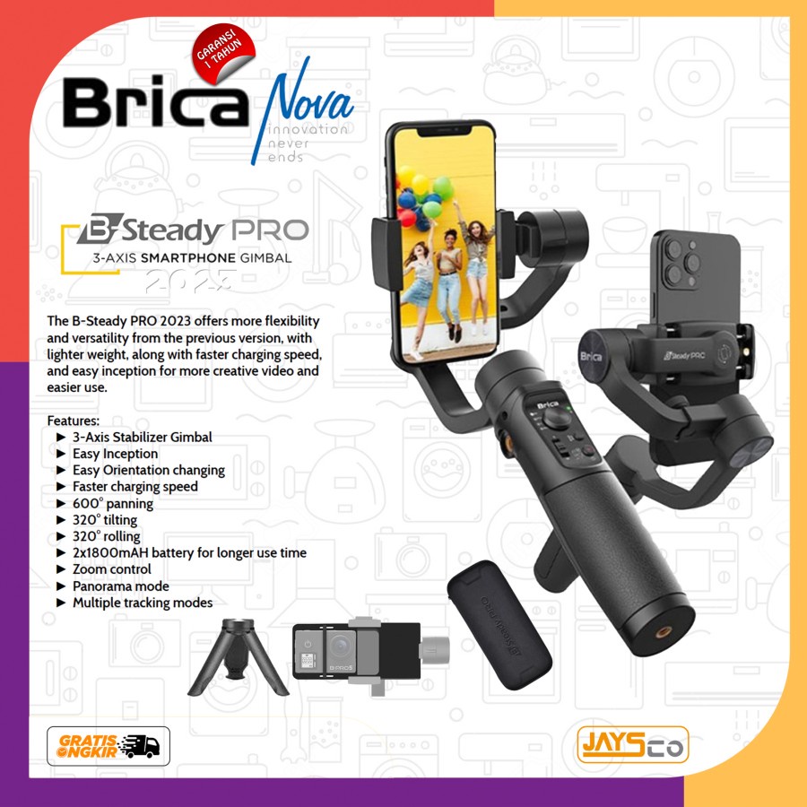 Jual Brica B Steady Pro 3 Axis Holder Smartphone HP Gimbal | Shopee ...